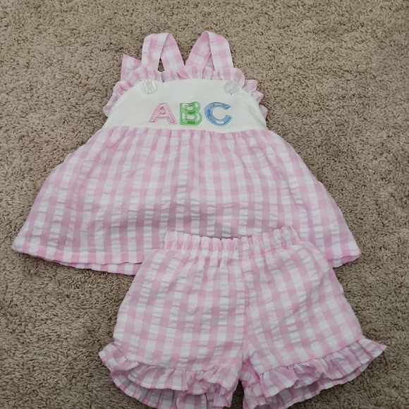 Stitchy Fish | Matching Sets | Stitchy Fish Pink Gingham Baby Outfit ...